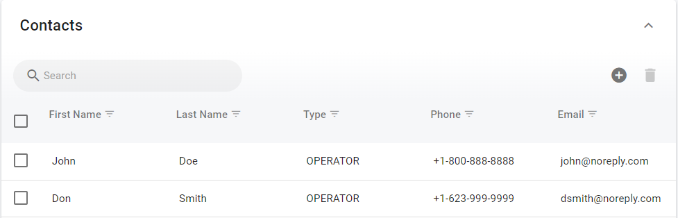 RTA Web - Asset Contacts Tab